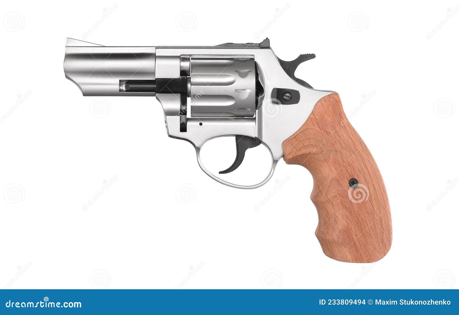 Pistol on red background stock photo. Image of object - 233809494