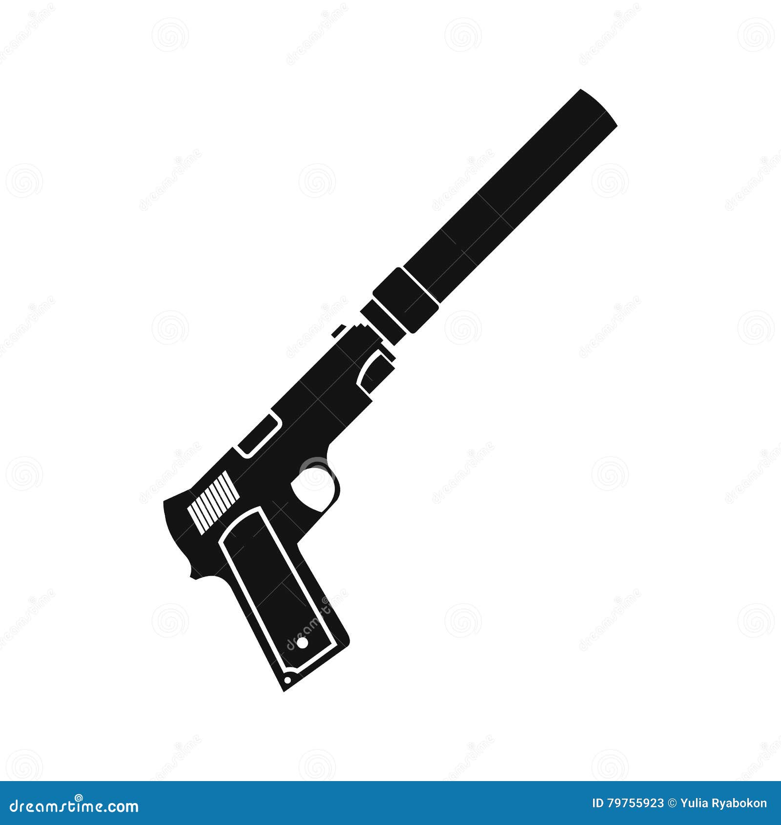 Pistol With Silencer Vector 01 | CartoonDealer.com #16600830