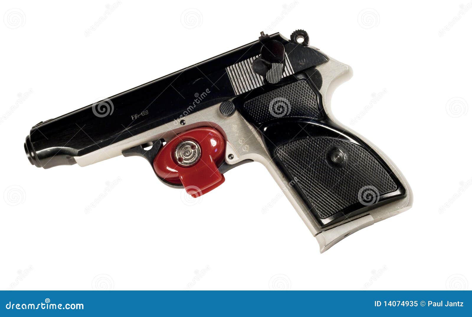 Pistol and trigger lock stock image. Image of path, isolated - 14074935