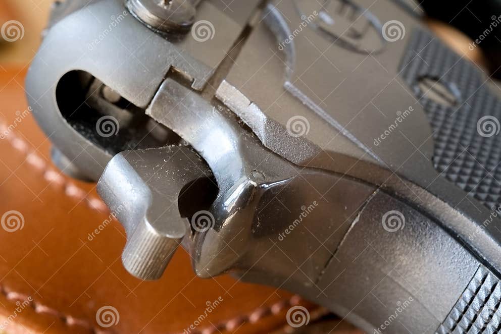 Pistol trigger lock stock photo. Image of grip, mechanism - 24124946