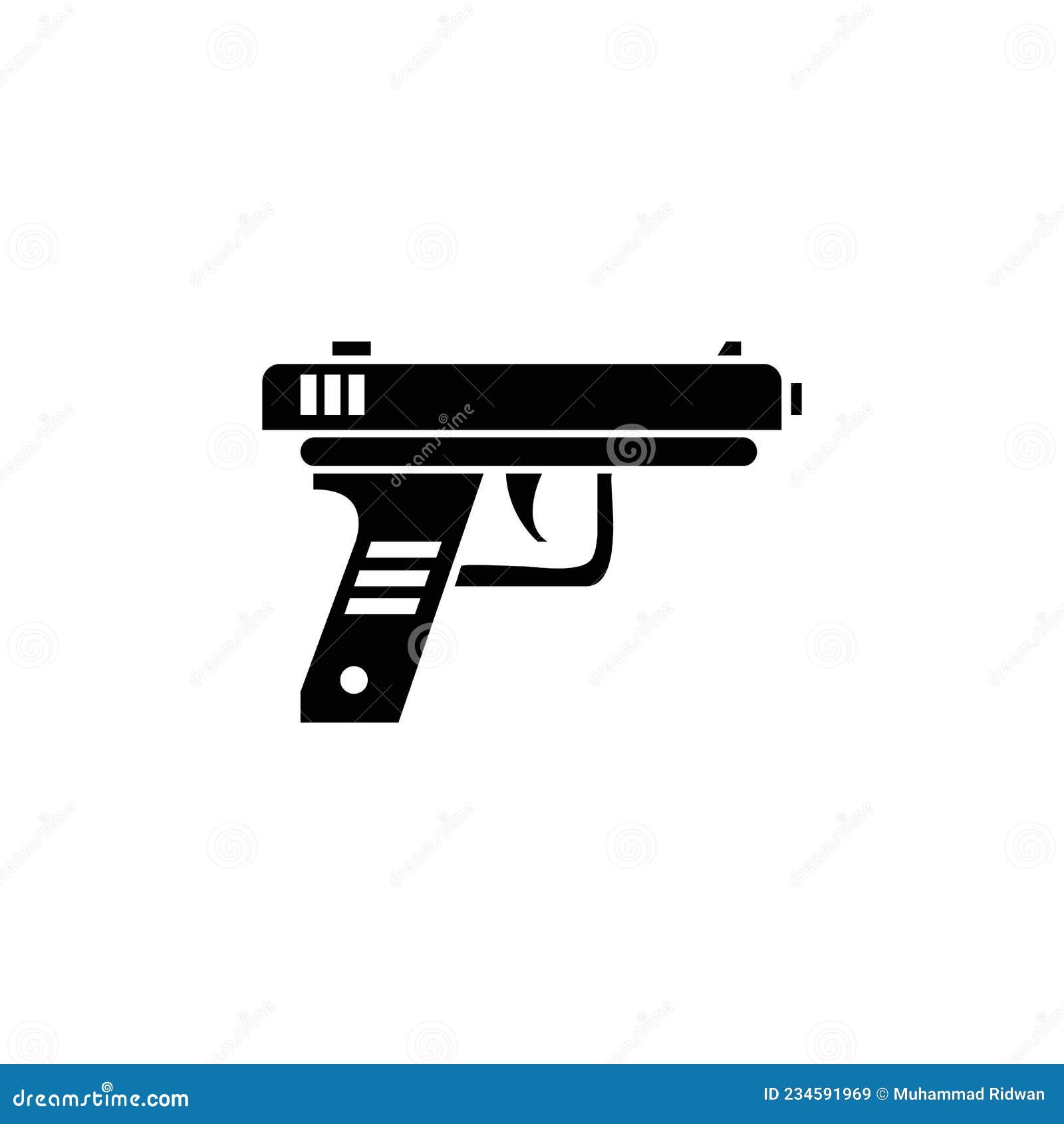 Pistol vector design logo stock vector. Illustration of army - 234591969