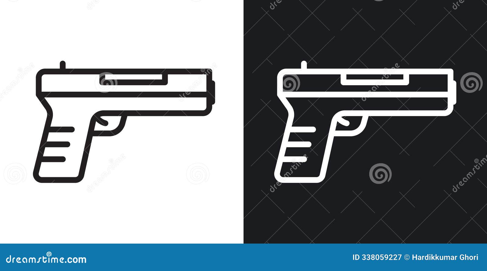 Pistol Thin Line Icon. Firearm Or Handgun Weapon, Gangster Gun Symbol ...