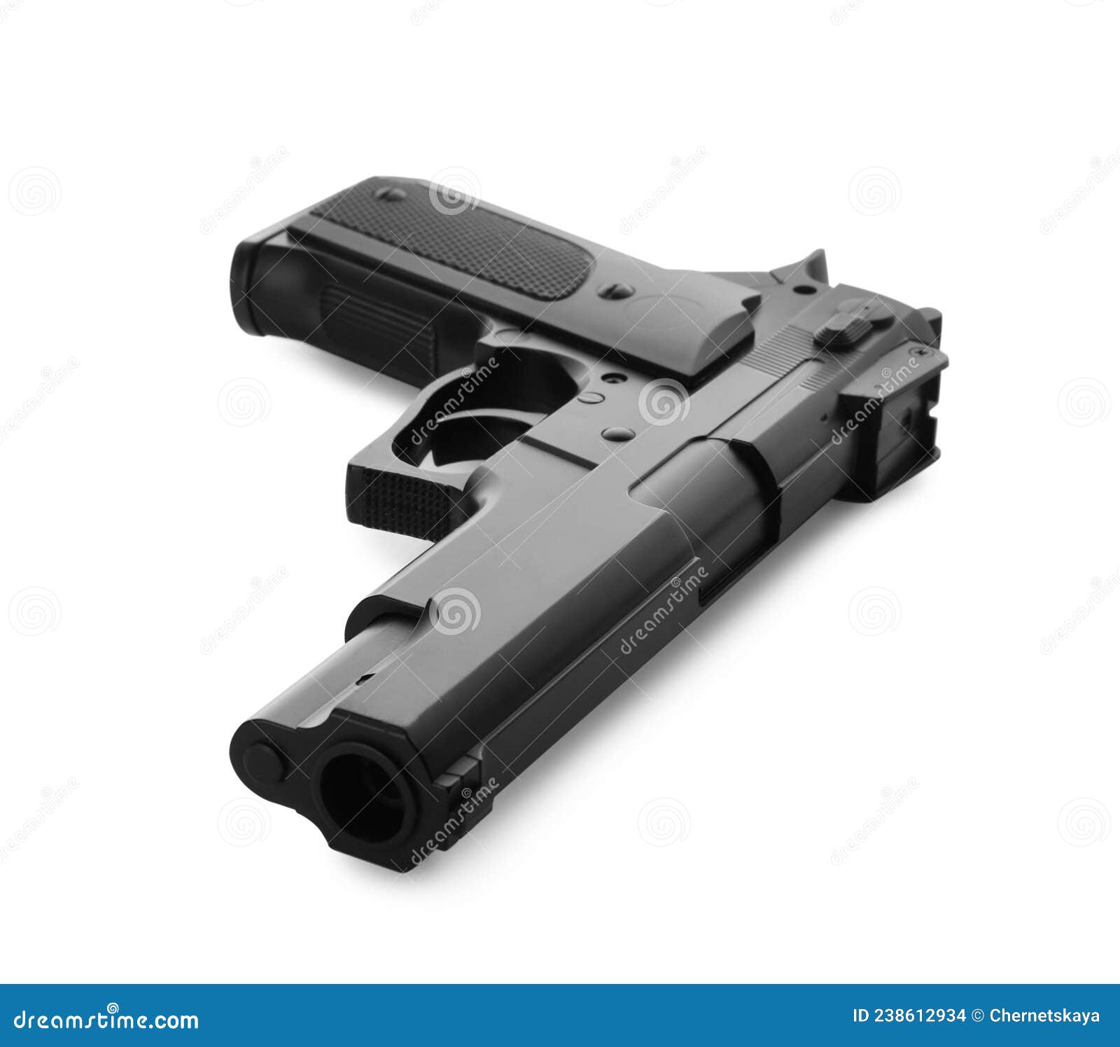 Pistola Negra Aislada En Blanco. Arma Moderna Foto de archivo - Imagen ...
