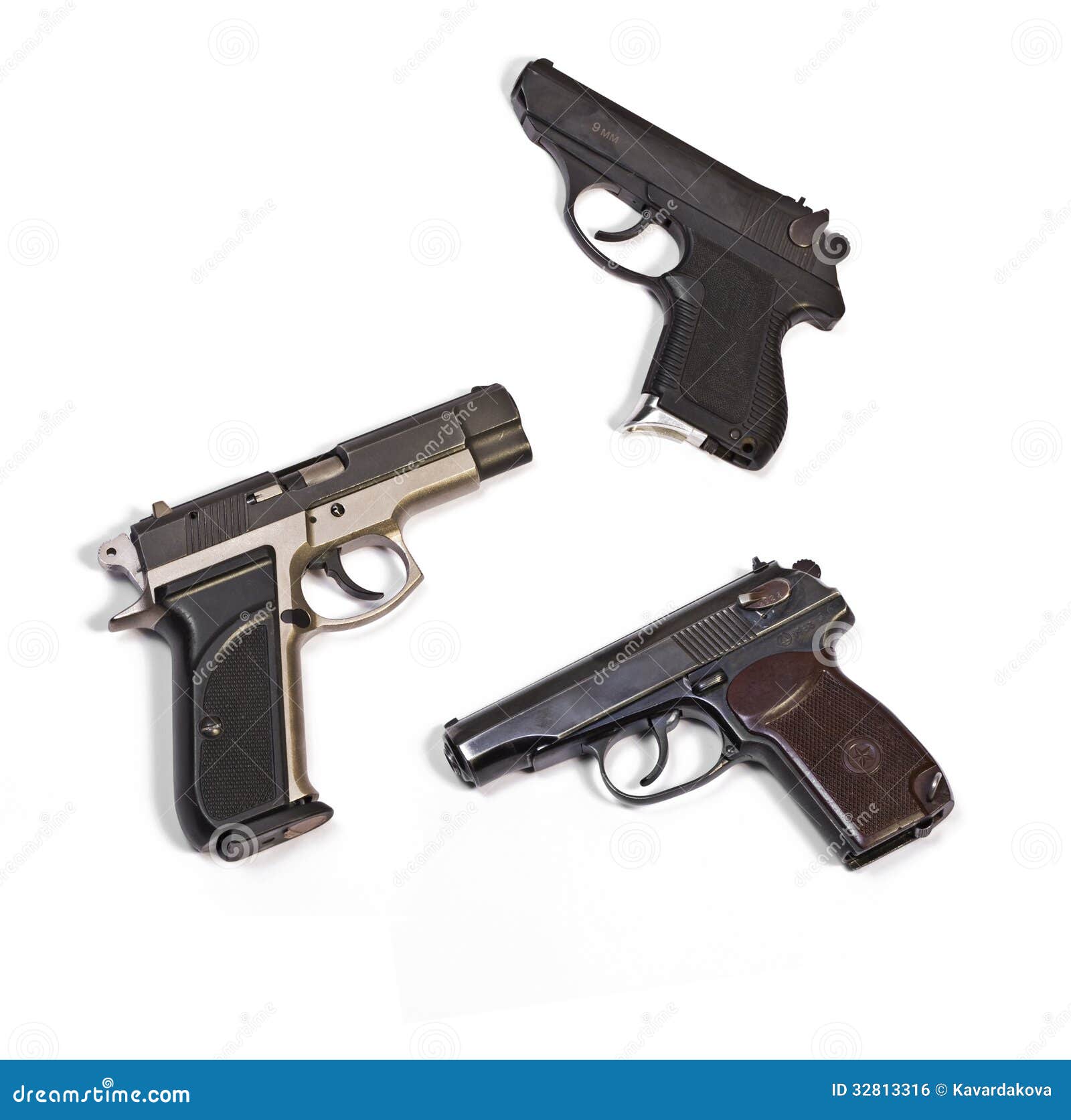 Pistolas Blancas De Las Armas Del Fondo Foto de archivo - Imagen de ...
