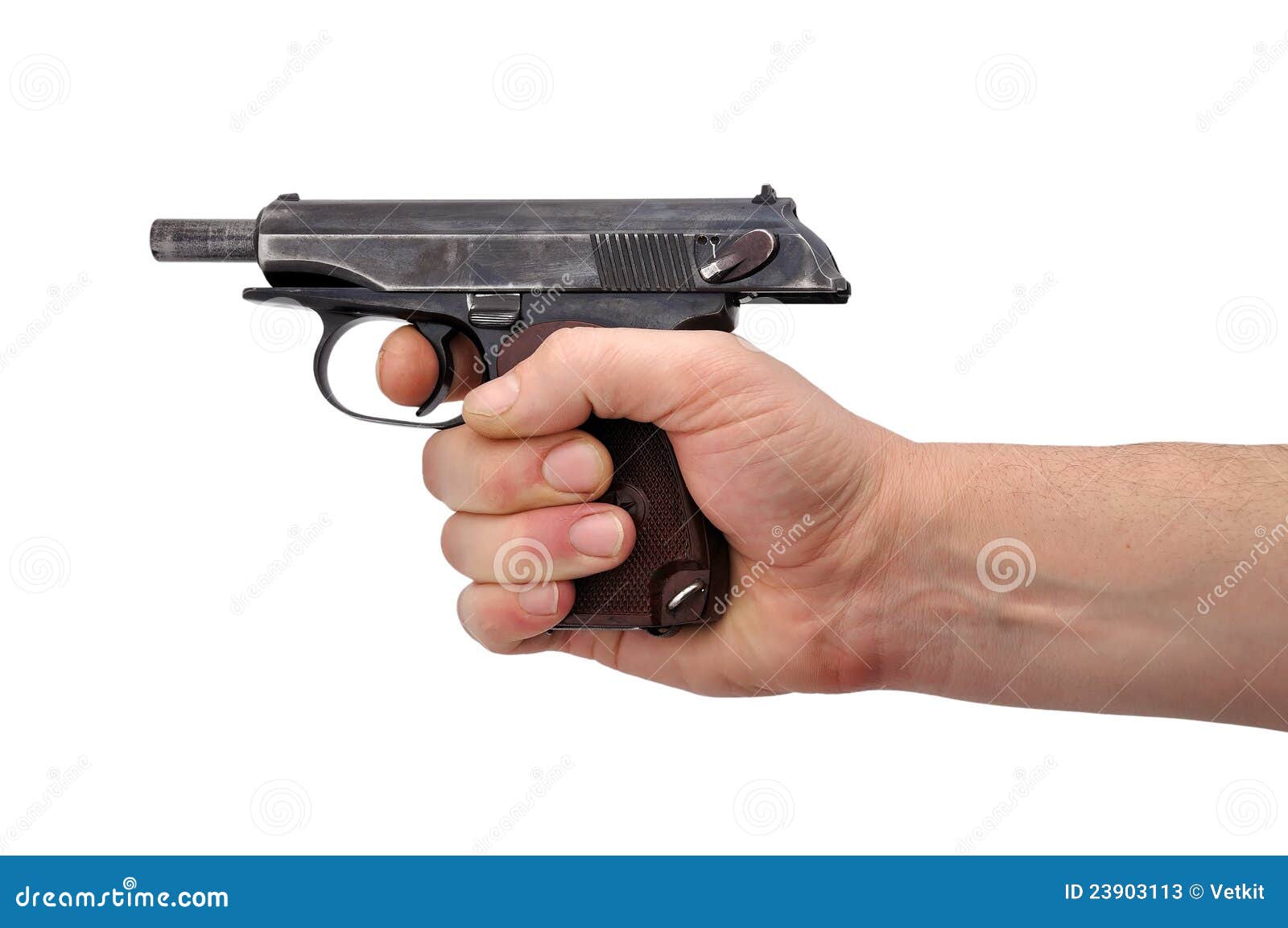 Pistole in der Hand stockbild. Bild von verteidigung - 23903113