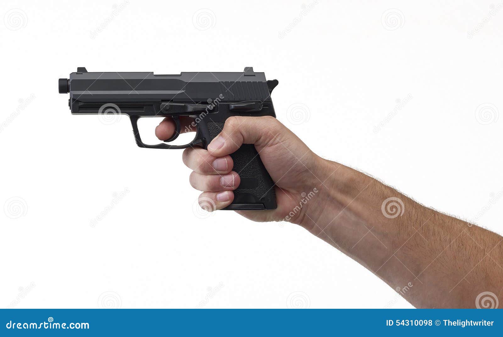 Pistole in der Hand stockfoto. Bild von greifen, menschlich - 54310098