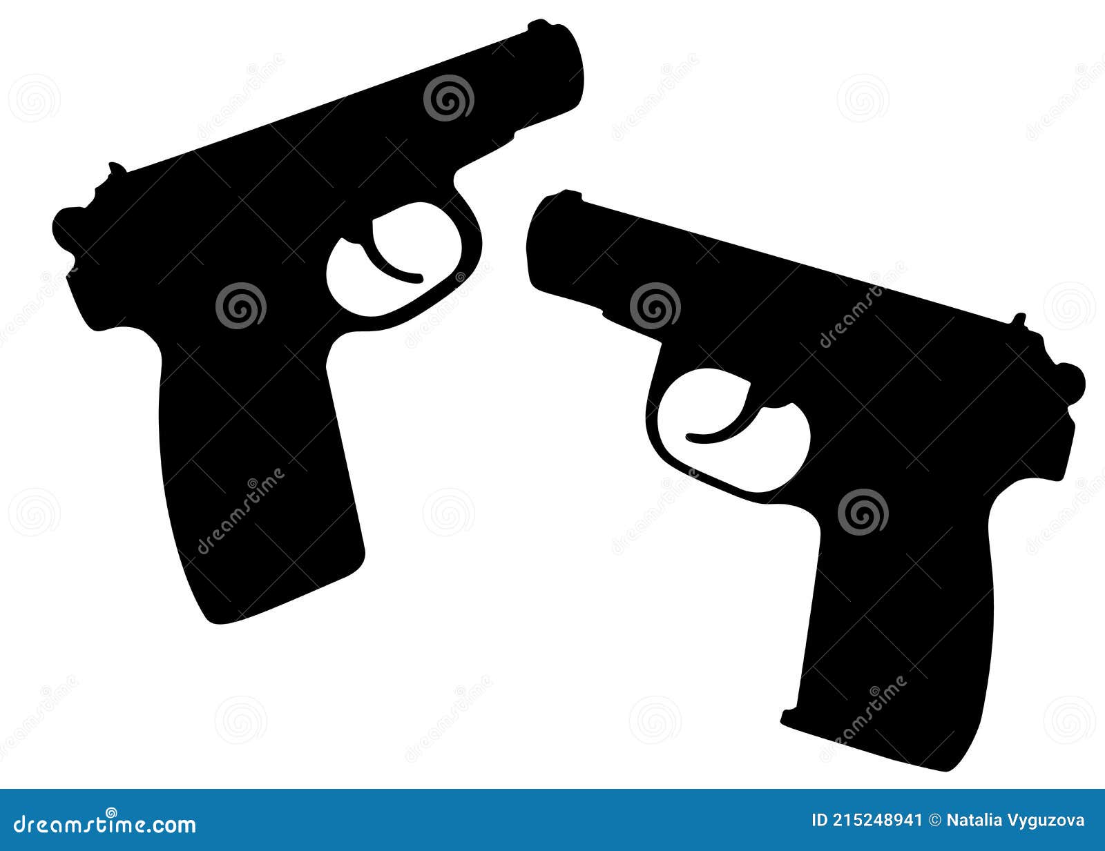 Pistols in a set. stock vector. Illustration of pistol - 215248941