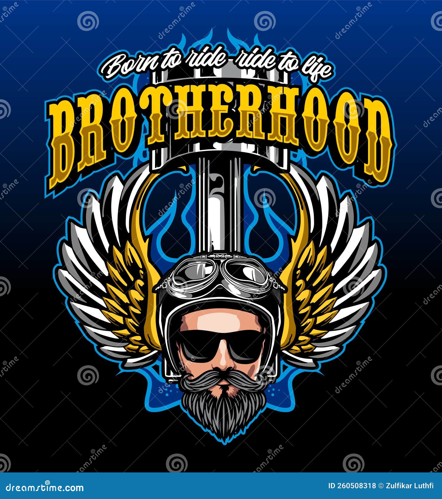 Biker Piston-scull Logo Illustration. MC Sign. Custom Garage Label ...