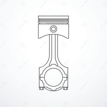 Piston and Connecting Rod Assembly Stock Vector - Illustration of ...