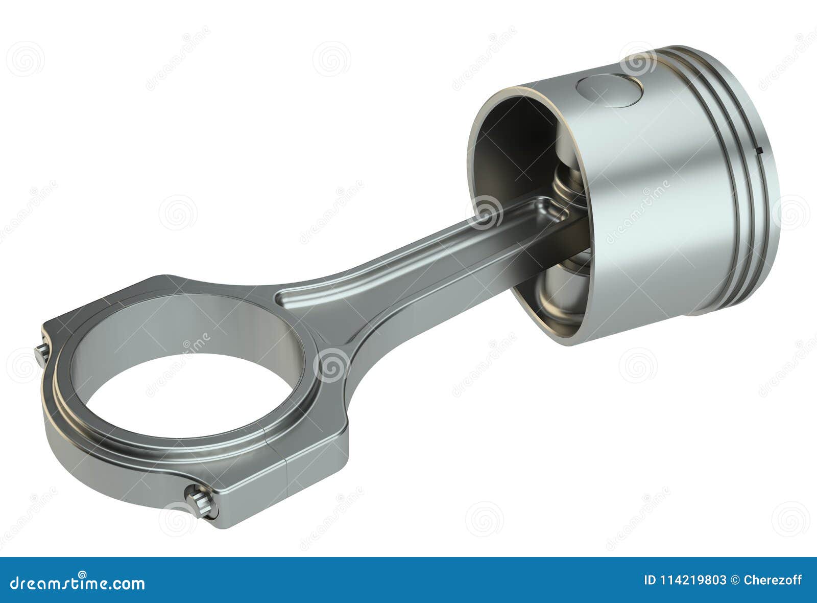Piston with connecting rod stock illustration. Illustration of ...