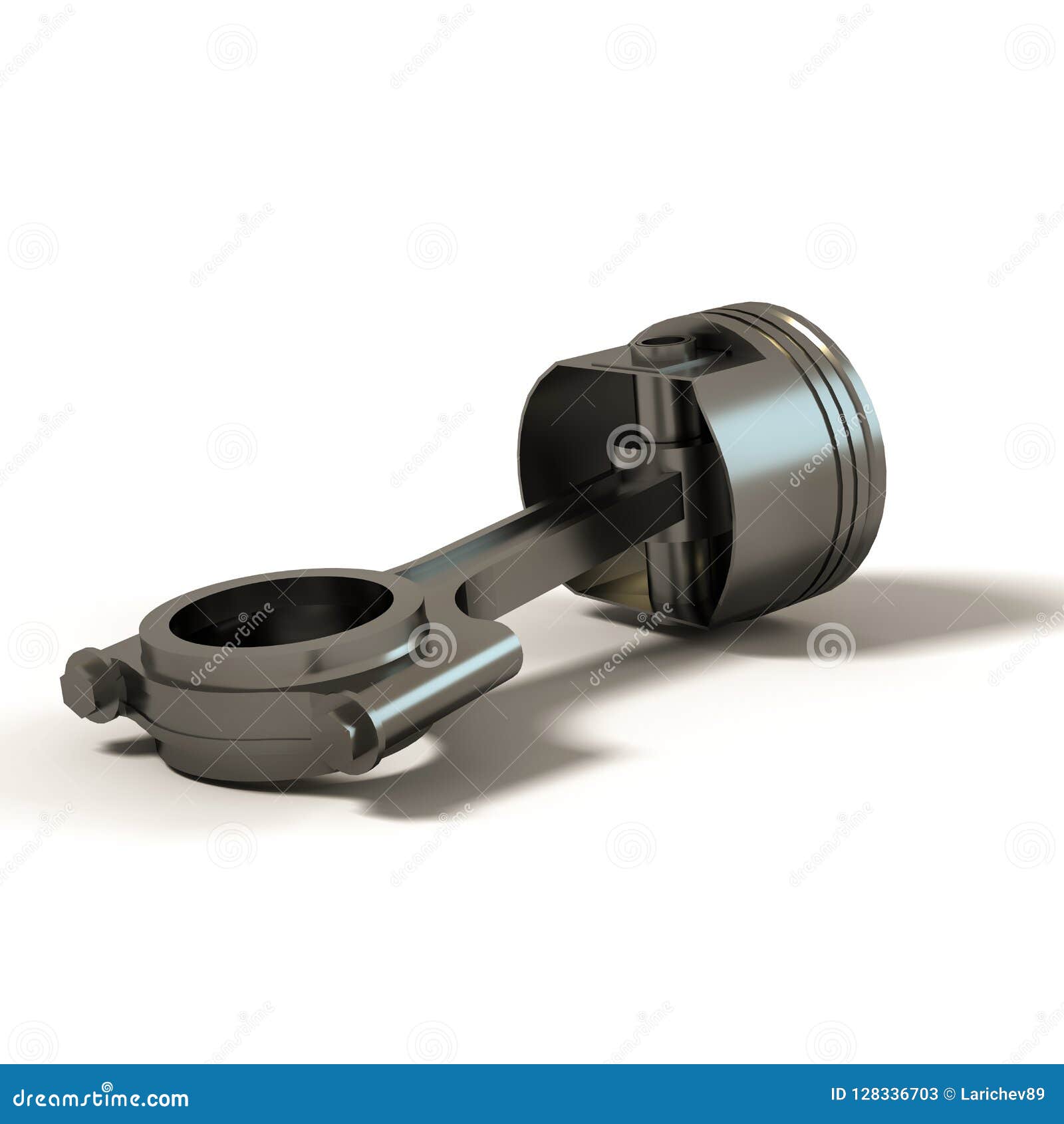 Piston with Connecting Rod, Isolated on White Background. 3d ...