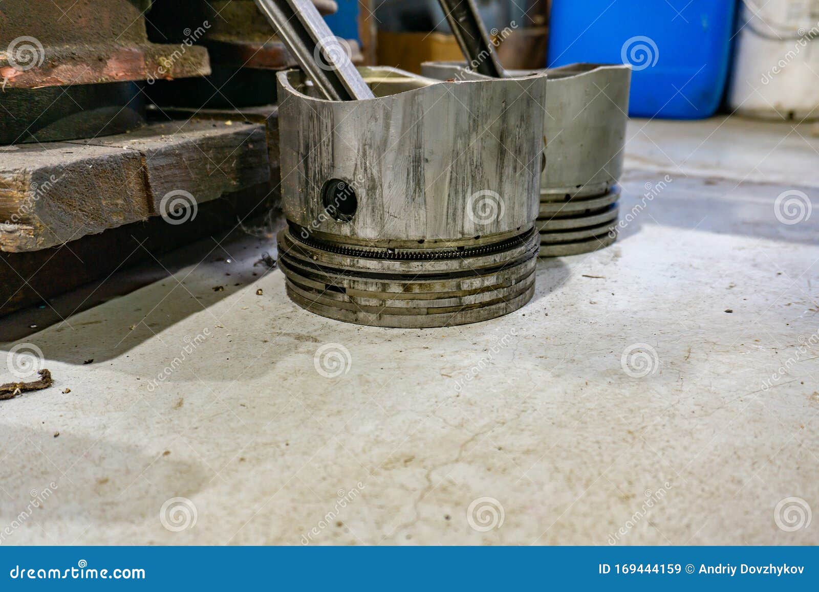 Piston Of An Internal Combustion Engine In A Cut Aluminum Cylinder ...