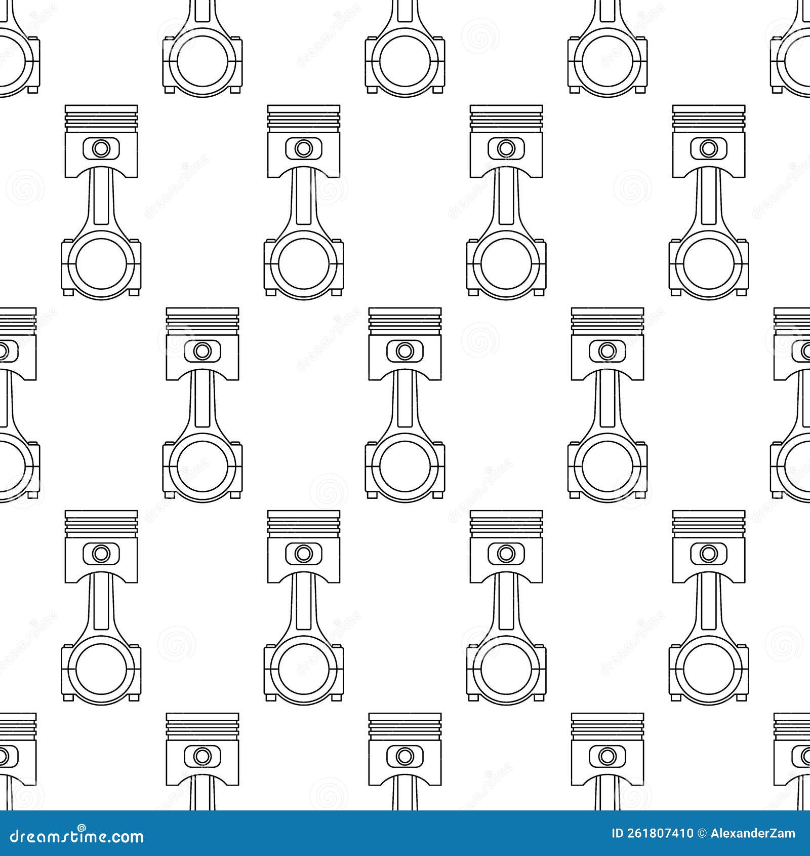 Piston and Connecting Rod Pattern Stock Vector - Illustration of alloy ...