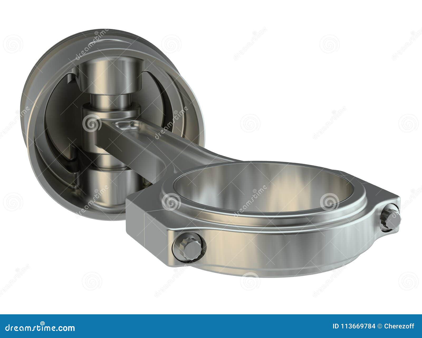 Piston with connecting rod stock illustration. Illustration of engineer ...