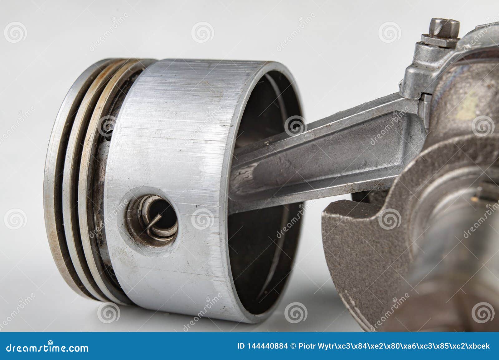 Piston and Connecting Rod of a Small Combustion Engine. Components ...