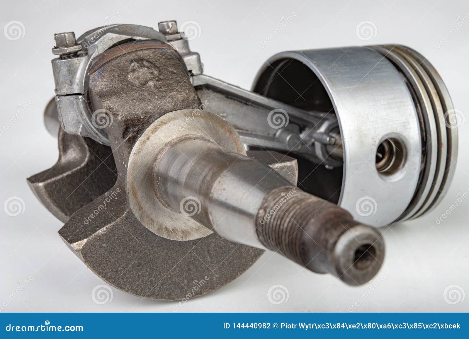 Piston And Connecting Rod Are Thrown With Oil. Engine Oil Concept - Oil ...