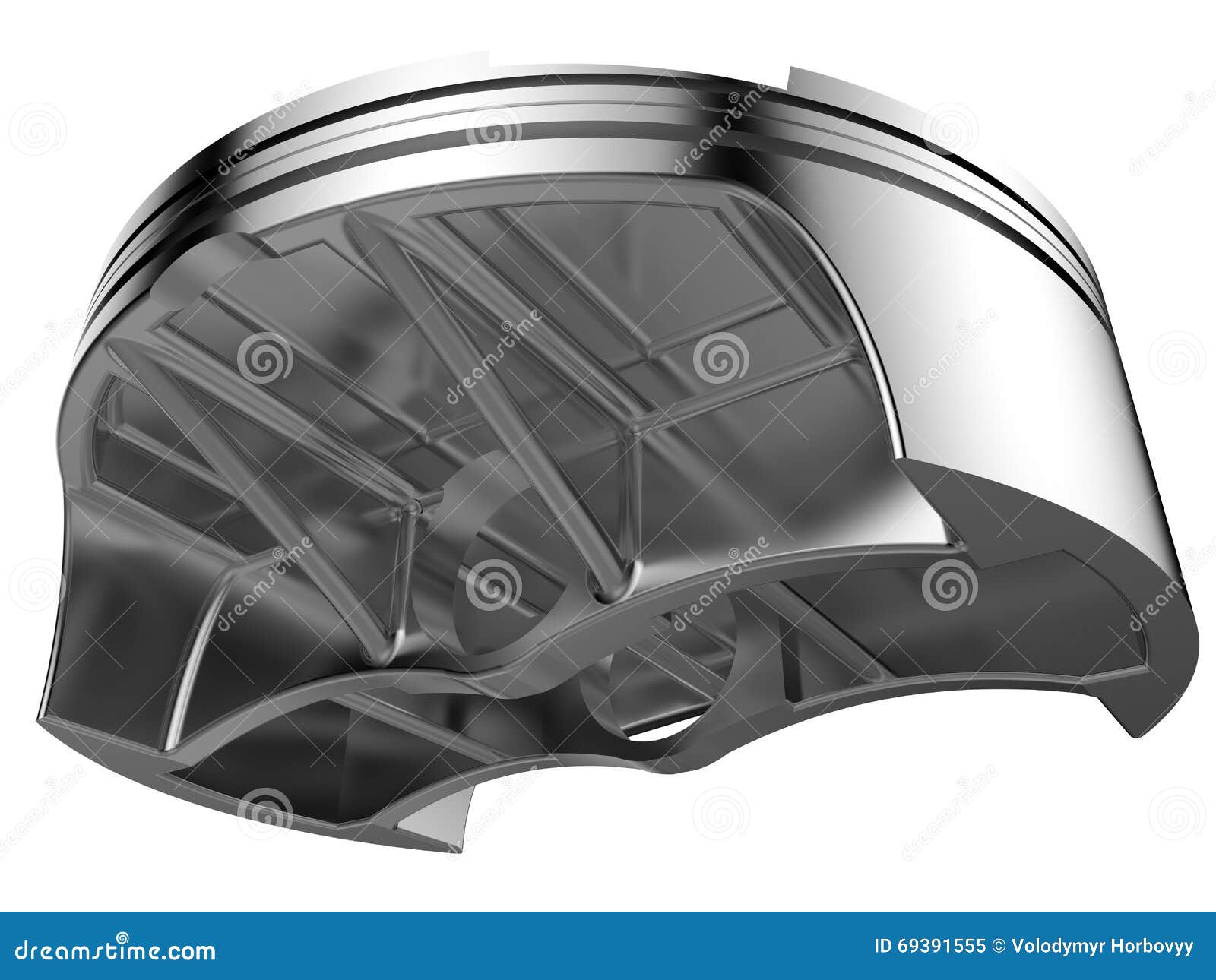 Piston 3D render stock illustration. Illustration of chrome - 69391555