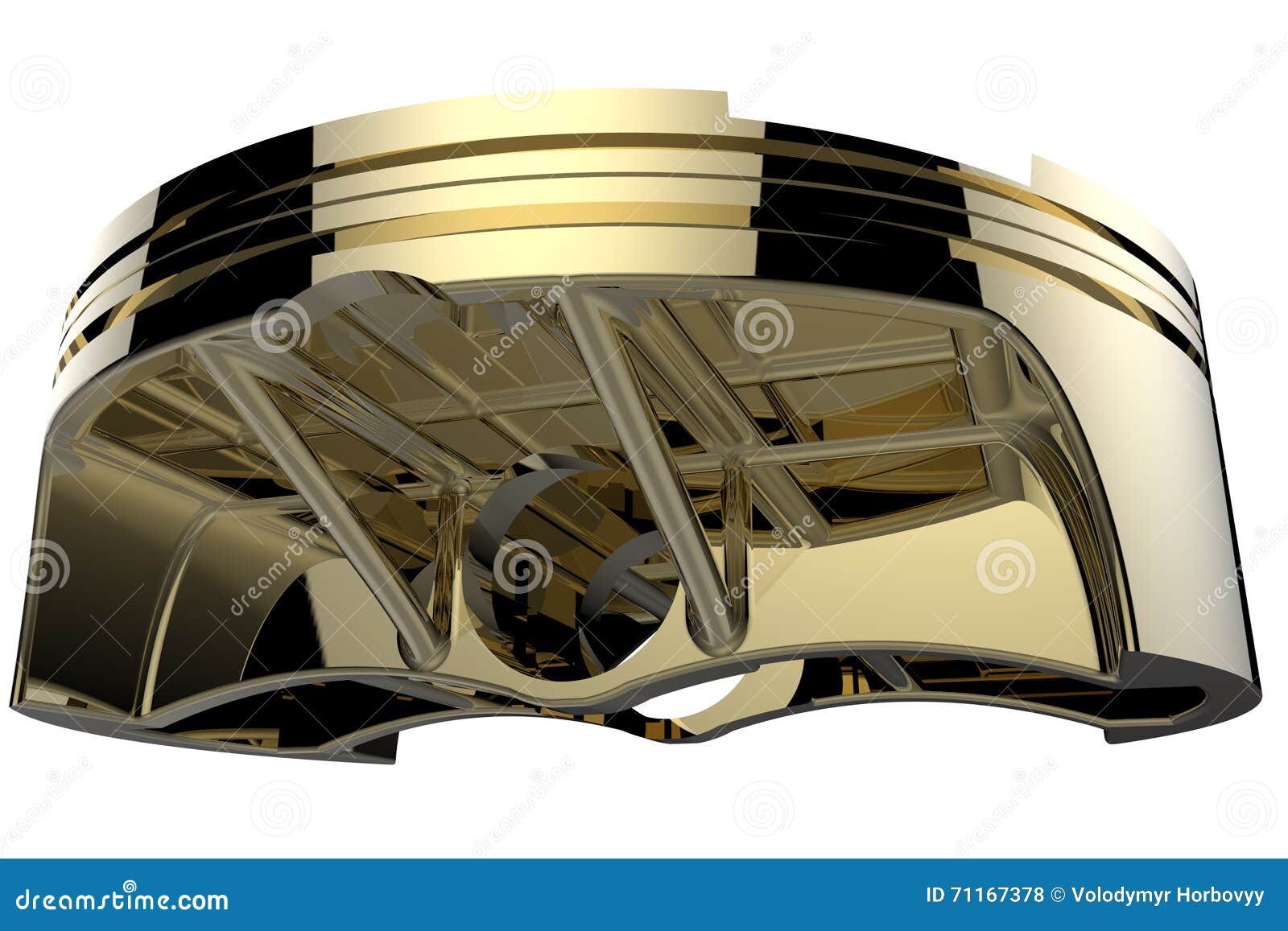 Piston 3D render stock illustration. Illustration of ring - 71167378