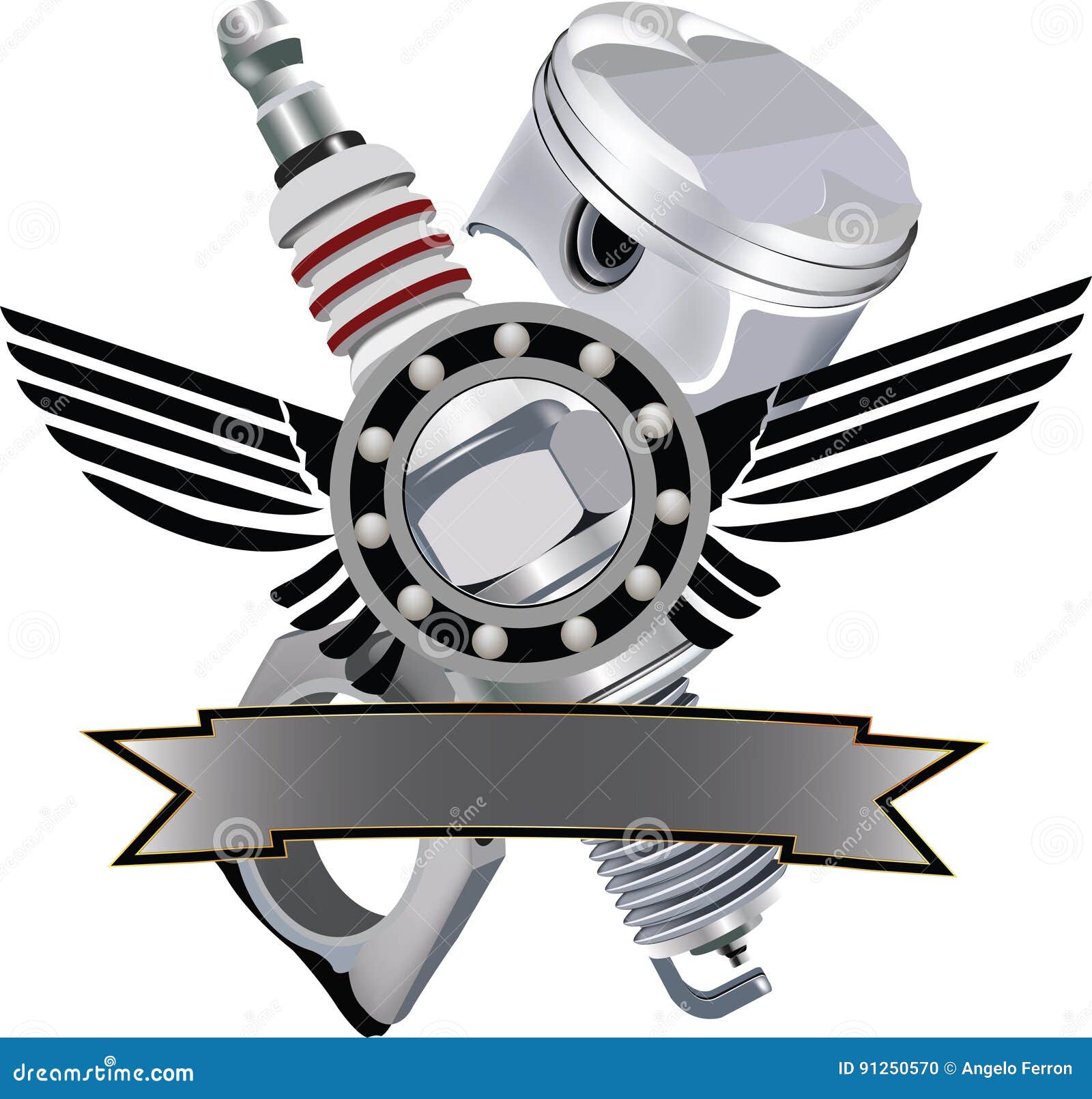 Piston engine adhesives stock vector. Illustration of silver - 91250570