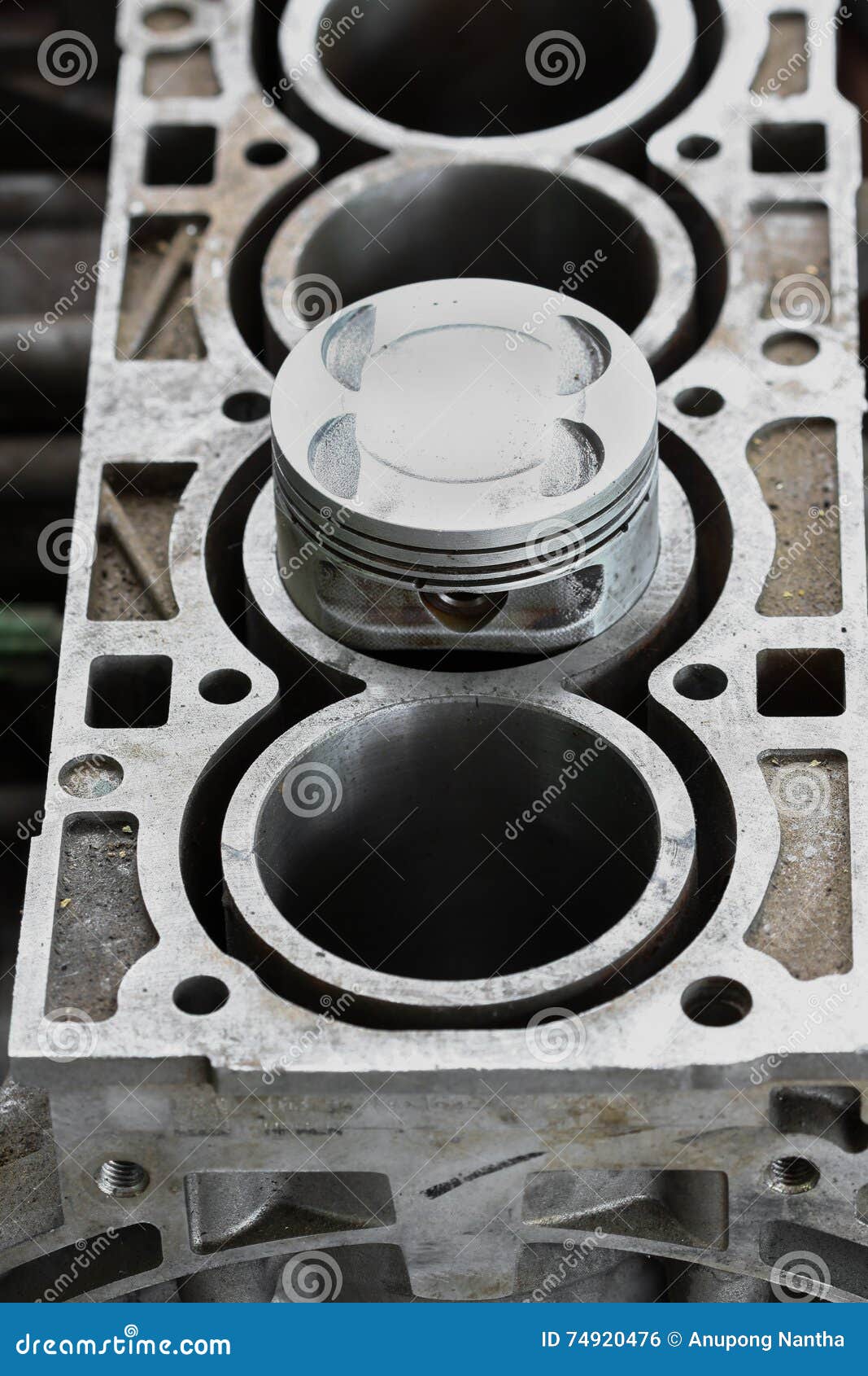 Piston of the Engine or the Machine, Piston and Rod Remove for Check ...