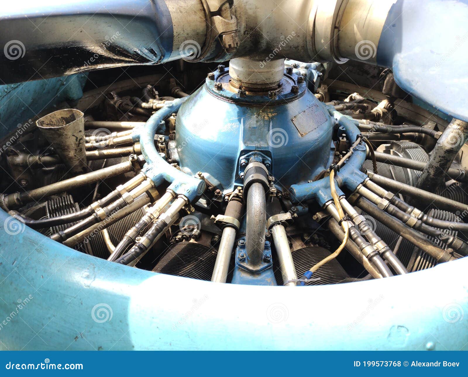 Piston Engine of an Old Biplane Plane Stock Photo - Image of antique ...