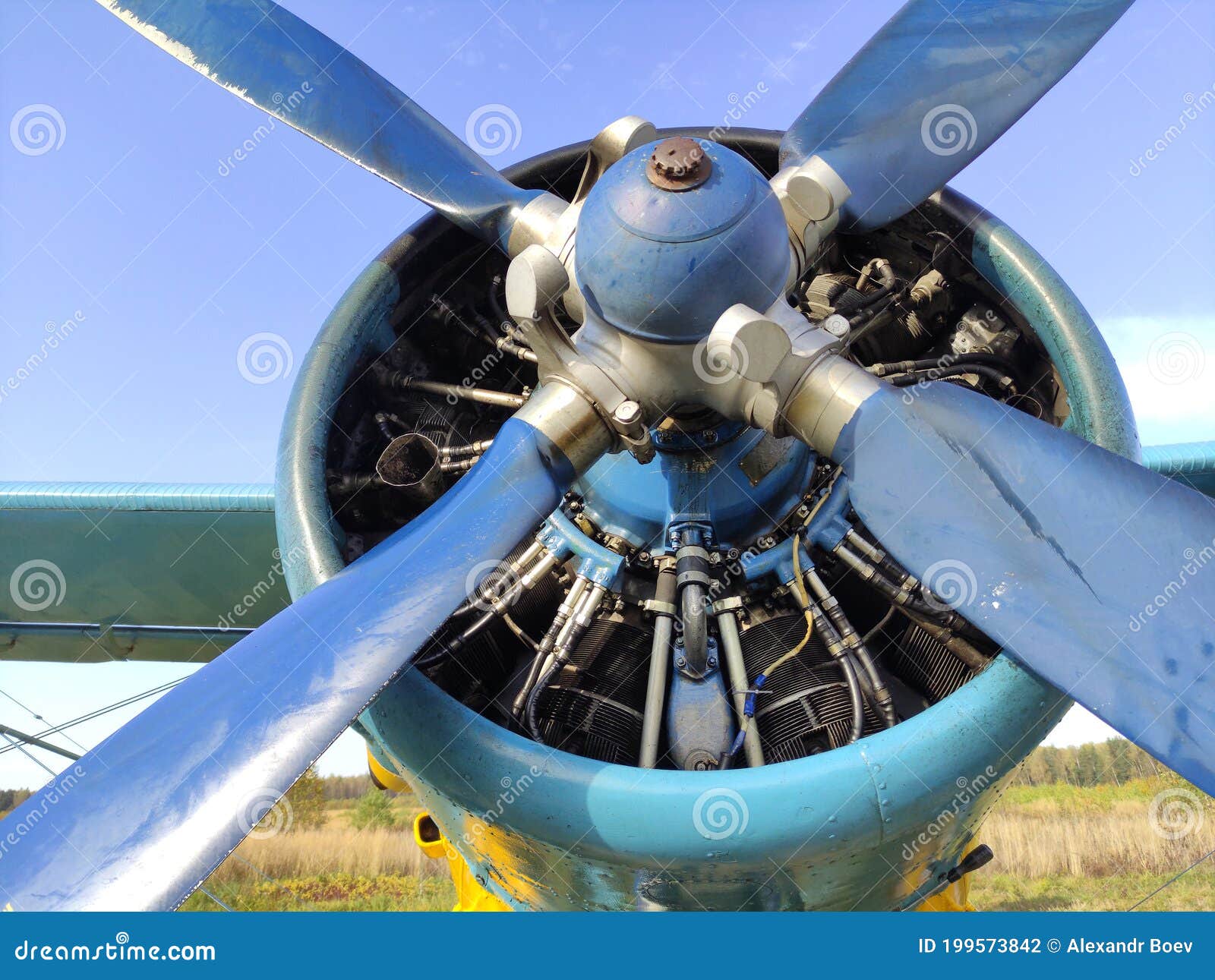 Piston Engine of an Old Biplane Plane Stock Photo - Image of power ...
