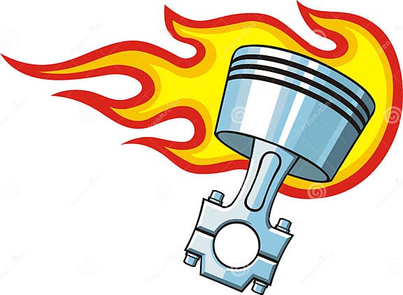 Piston in fire stock illustration. Illustration of power - 18002415