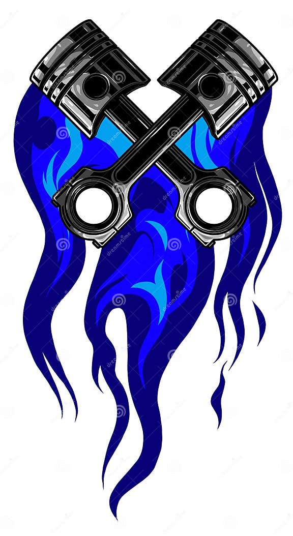Piston on a Fire Background Vector Illustration Stock Vector ...