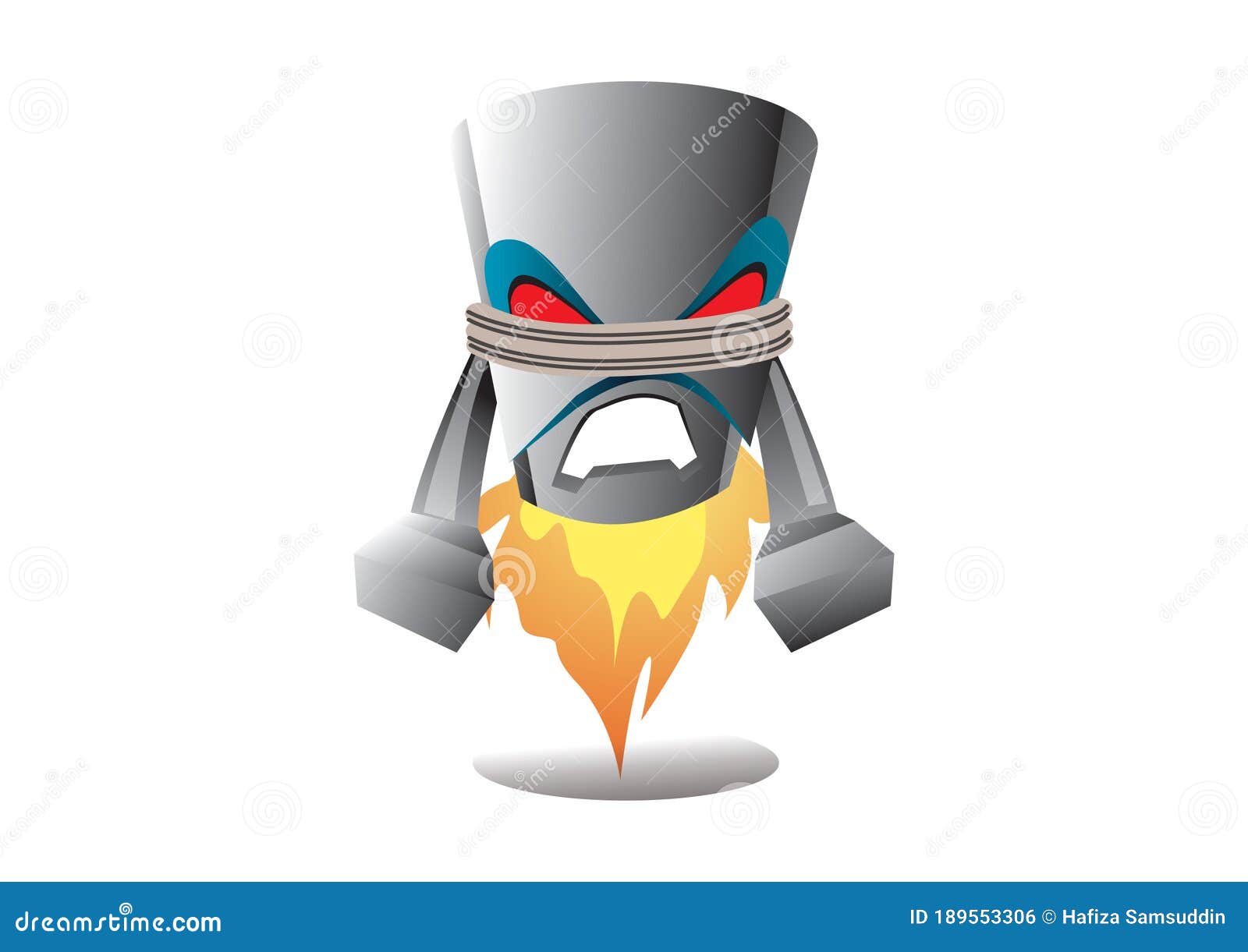 Piston on Fire. Vector Illustration Decorative Design Stock Vector ...