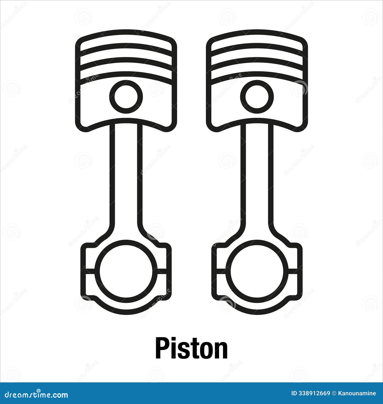 Piston Icon Vector Sign And Symbol Isolated On White Background, Piston ...