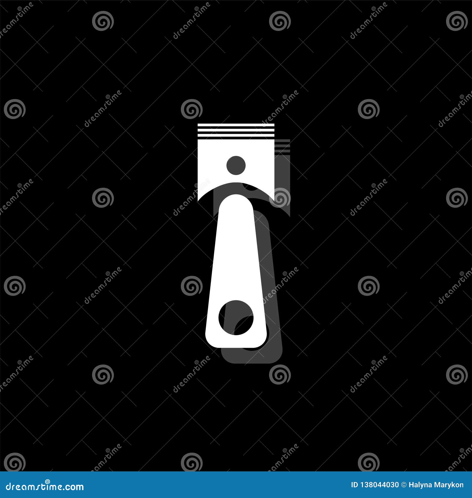 Piston icon flat stock illustration. Illustration of color - 138044030