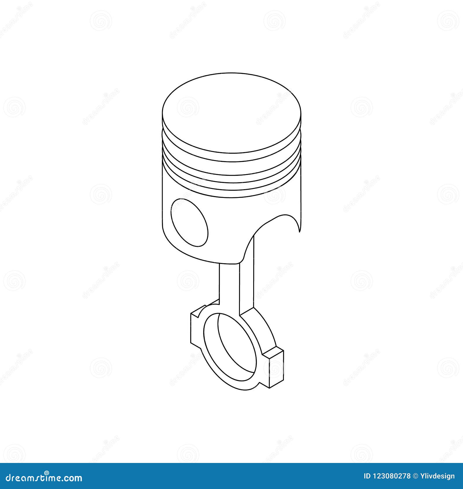 Piston Icon, Isometric 3d Style Stock Illustration - Illustration of ...