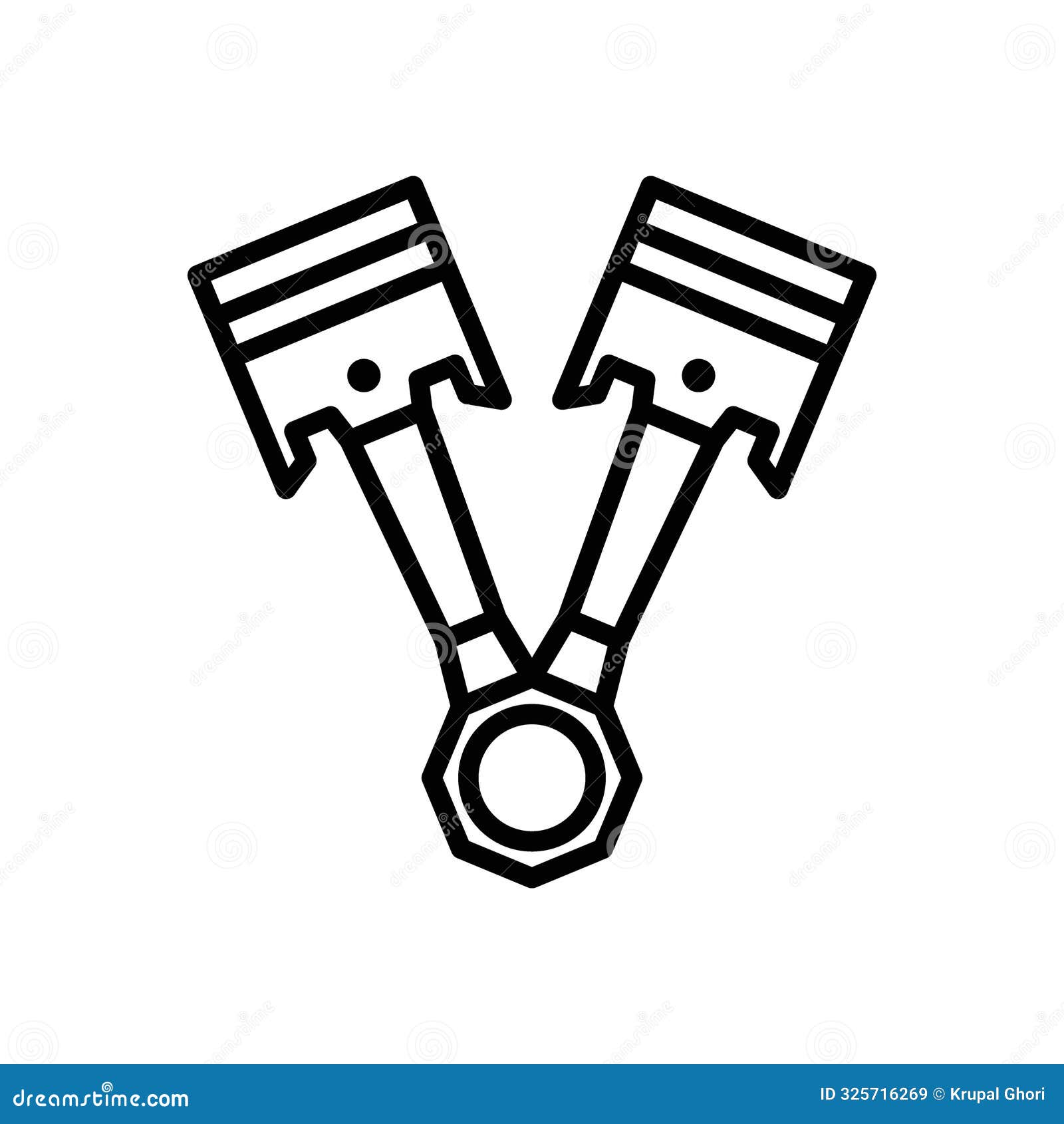 Piston Icon Set Engine Component Illustrations for Automotive and ...