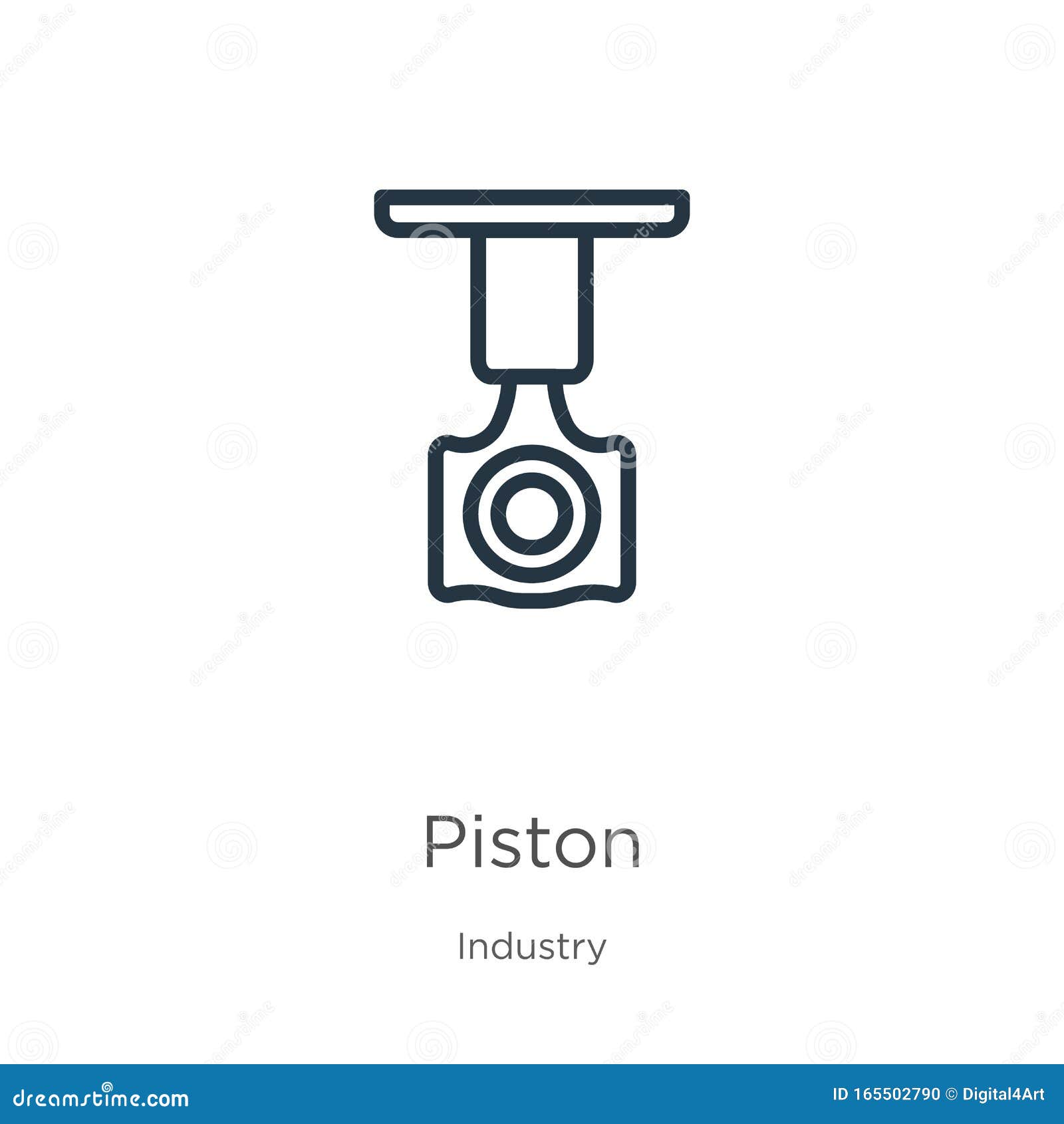 Piston Icon. Thin Linear Piston Outline Icon Isolated on White ...
