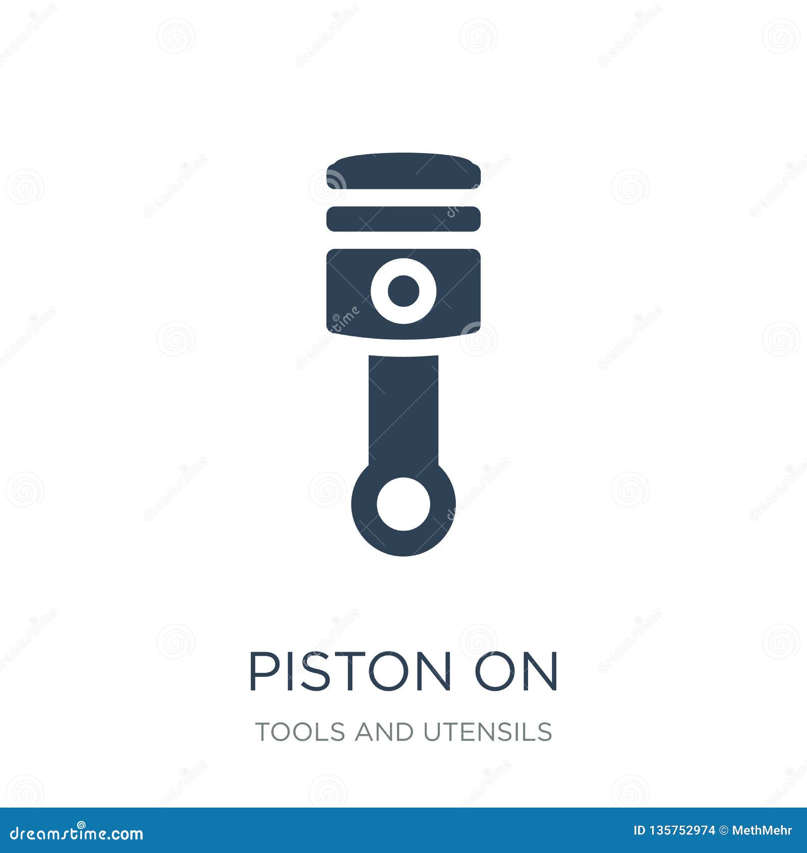 Piston on Icon in Trendy Design Style. Piston on Icon Isolated on White ...
