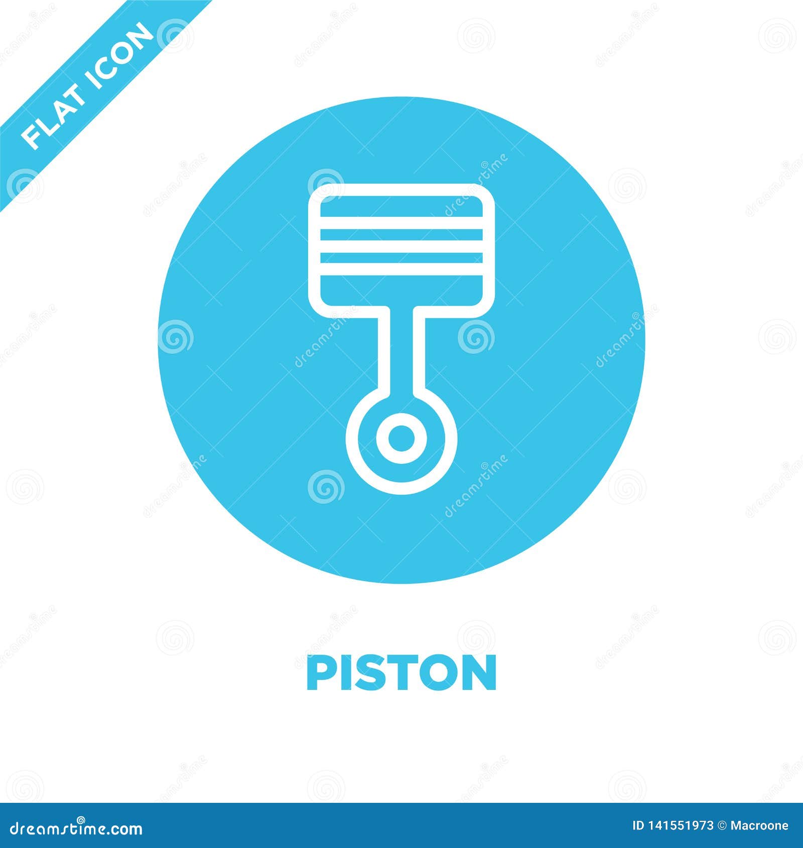 Piston Icon Vector. Thin Line Piston Outline Icon Vector Illustration ...