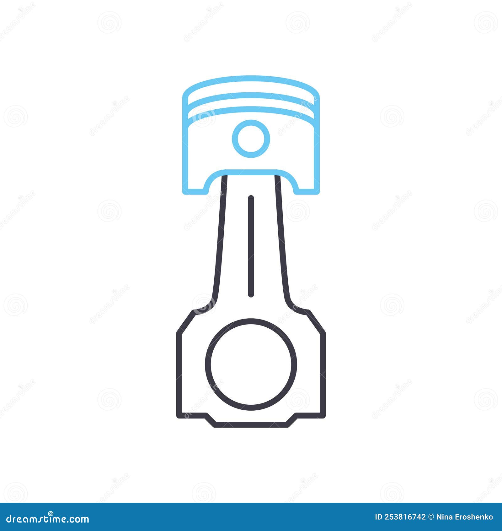 Piston Line Icon, Outline Symbol, Vector Illustration, Concept Sign ...