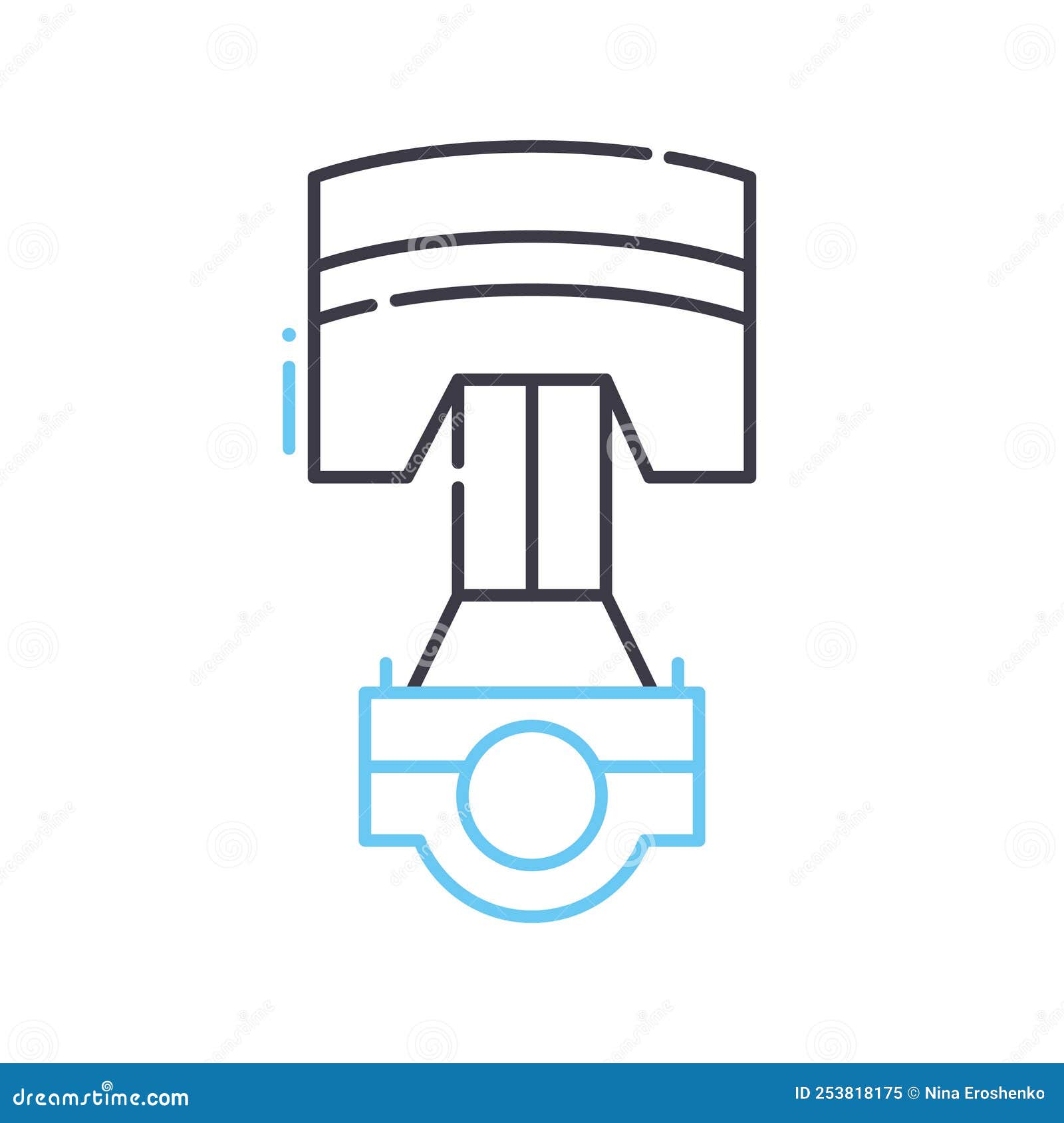 Piston Line Icon, Outline Symbol, Vector Illustration, Concept Sign ...