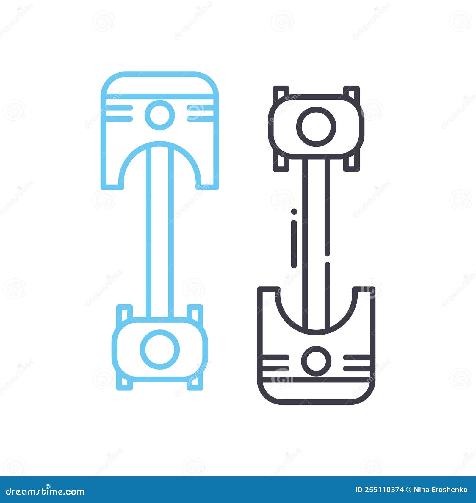 Piston Line Icon, Outline Symbol, Vector Illustration, Concept Sign ...