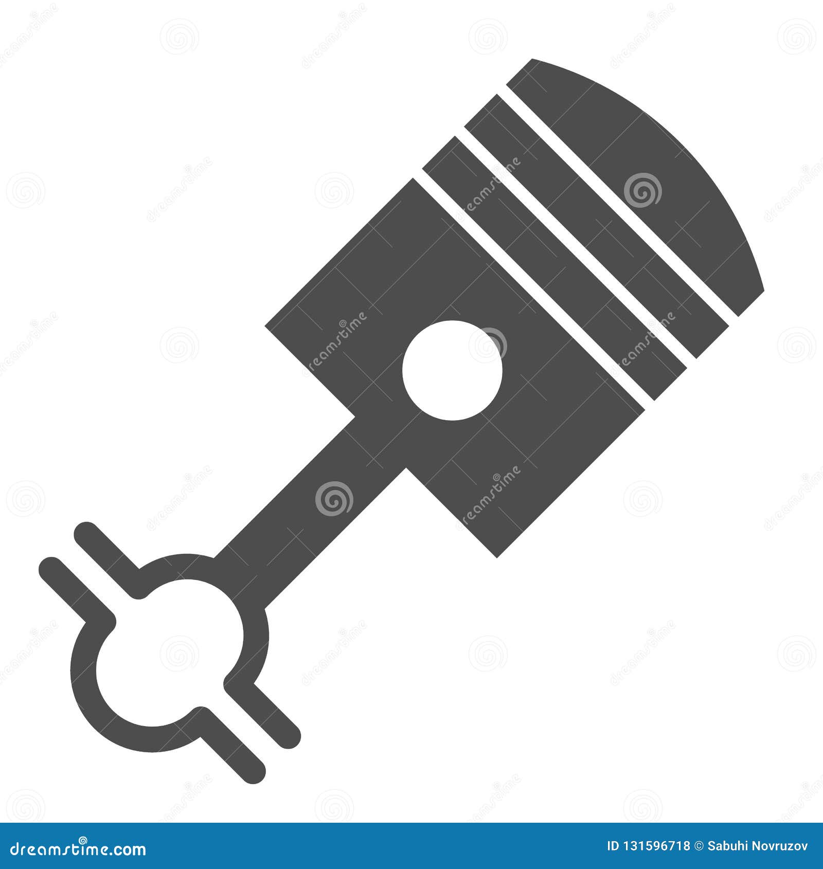 Piston Solid Icon. Cylinder Vector Illustration Isolated on White Stock ...