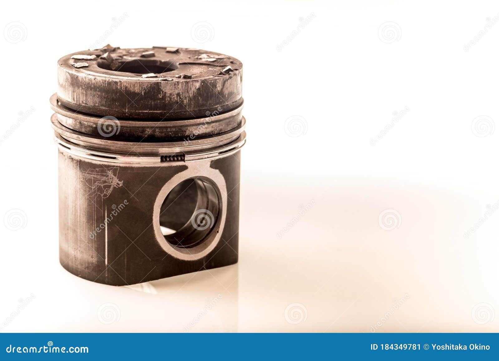 Piston Stuck with Valve Fragment is Broken Stock Image - Image of ...