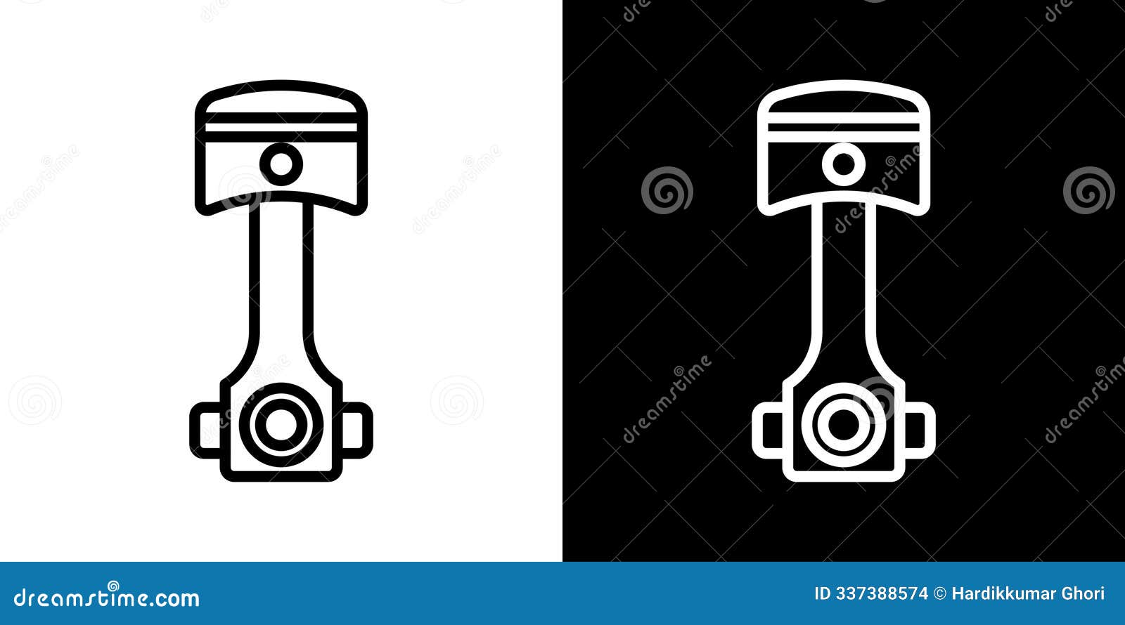 Piston Thin Line Vector Icon Set Stock Vector - Illustration of logo ...