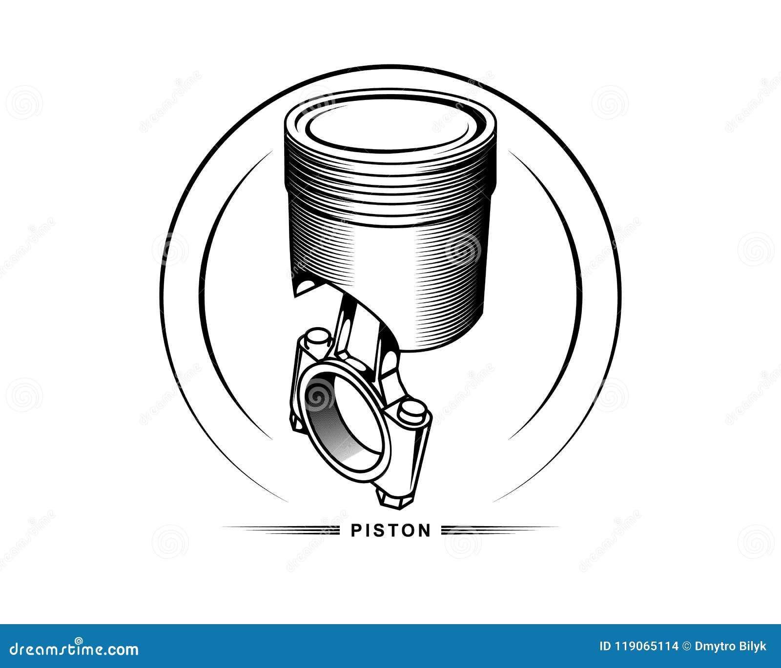 Piston on white background stock vector. Illustration of gray - 119065114