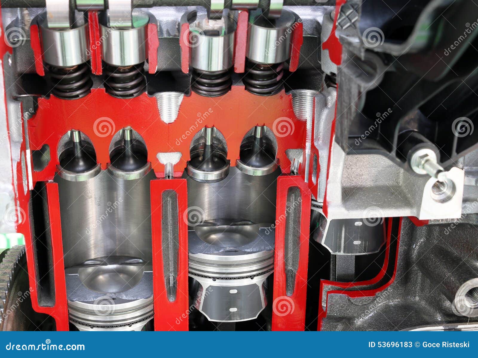 Pistoni E Valvole Del Motore Di Automobile Immagine Stock - Immagine di ...