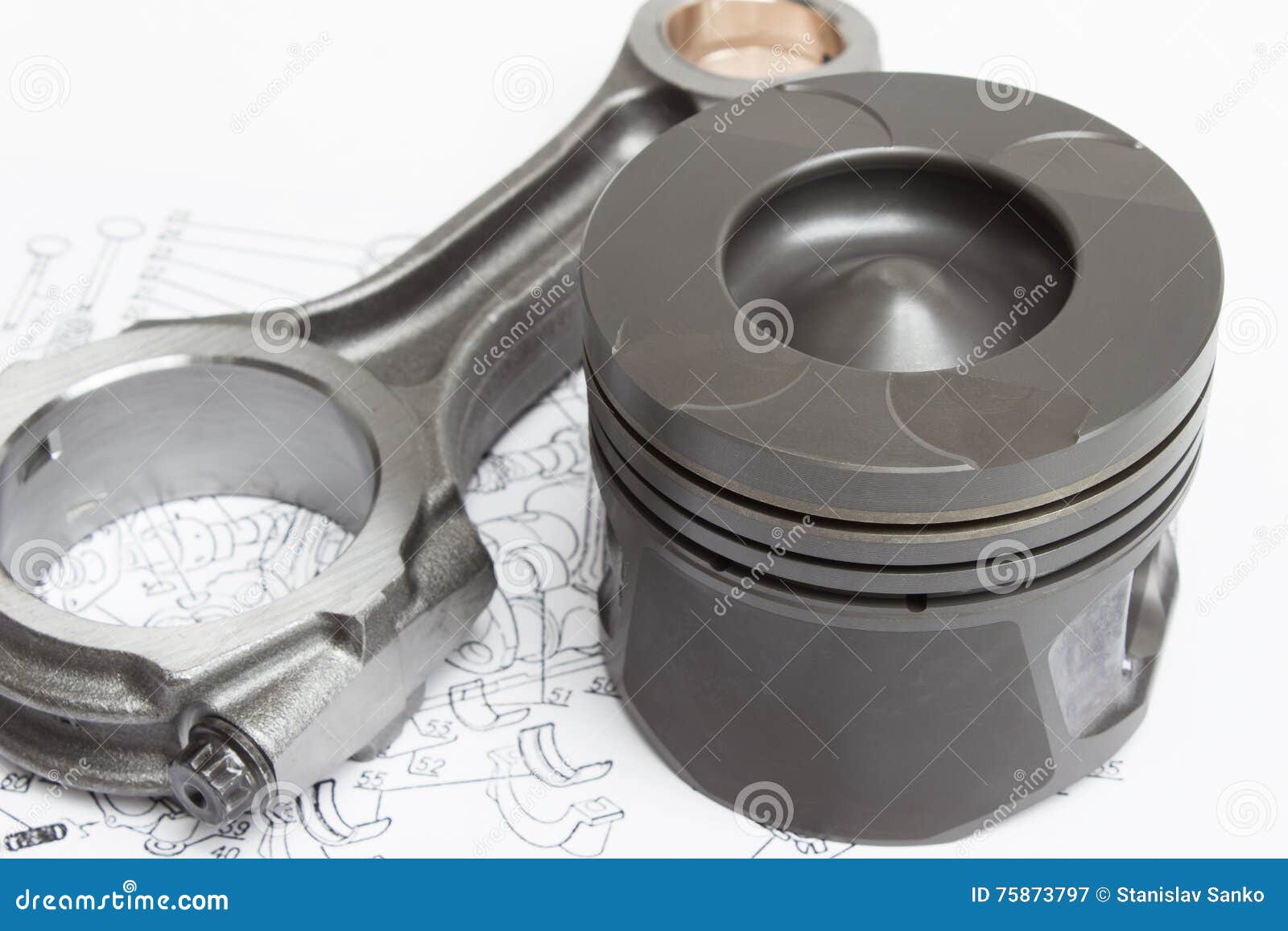 Pistons and Connecting Rods Lie Stock Image - Image of automotive ...