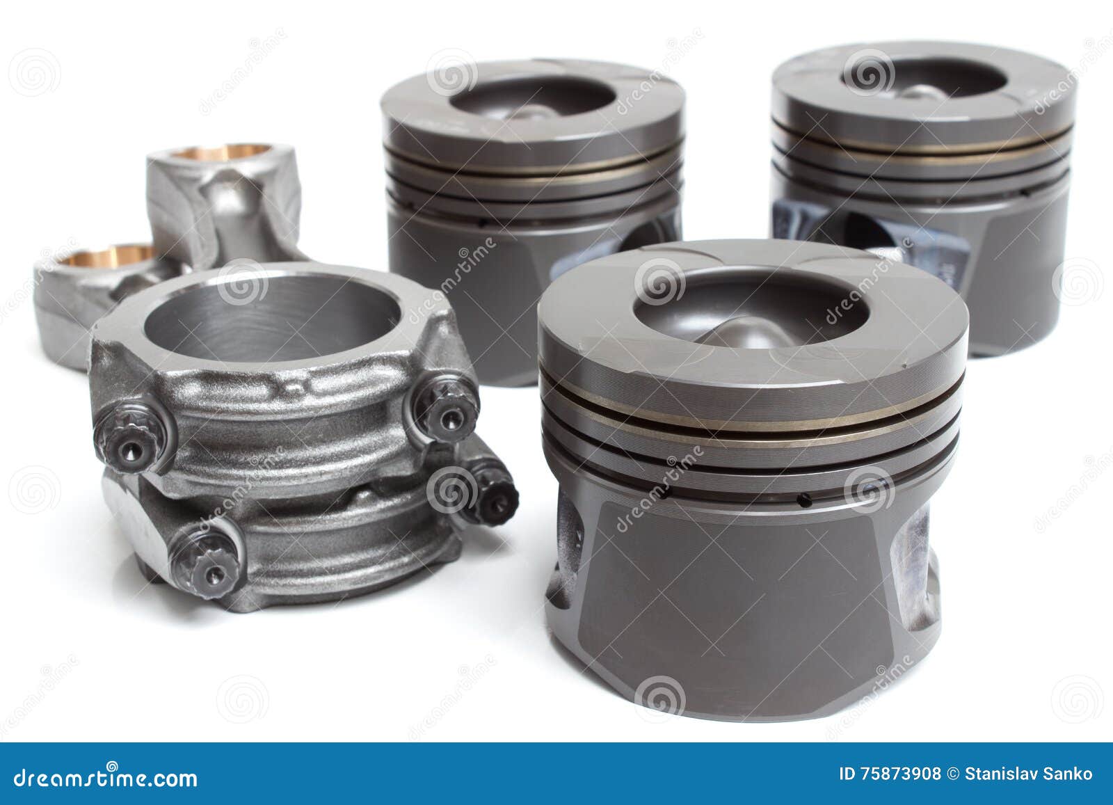 Pistons and Connecting Rods Stock Photo - Image of diesel, gasoline ...