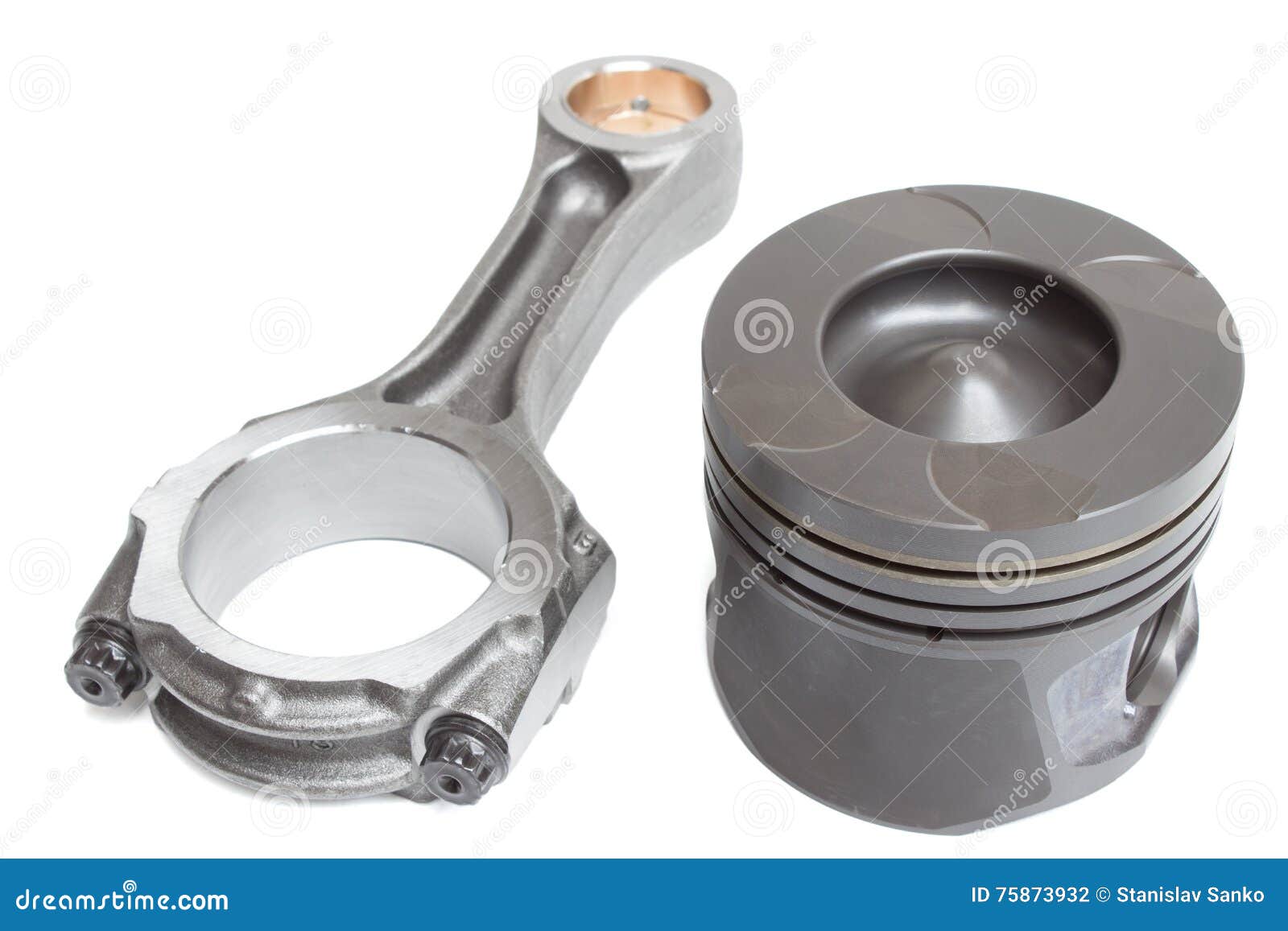 Pistons and Connecting Rods Stock Photo - Image of detail, motor: 75873932