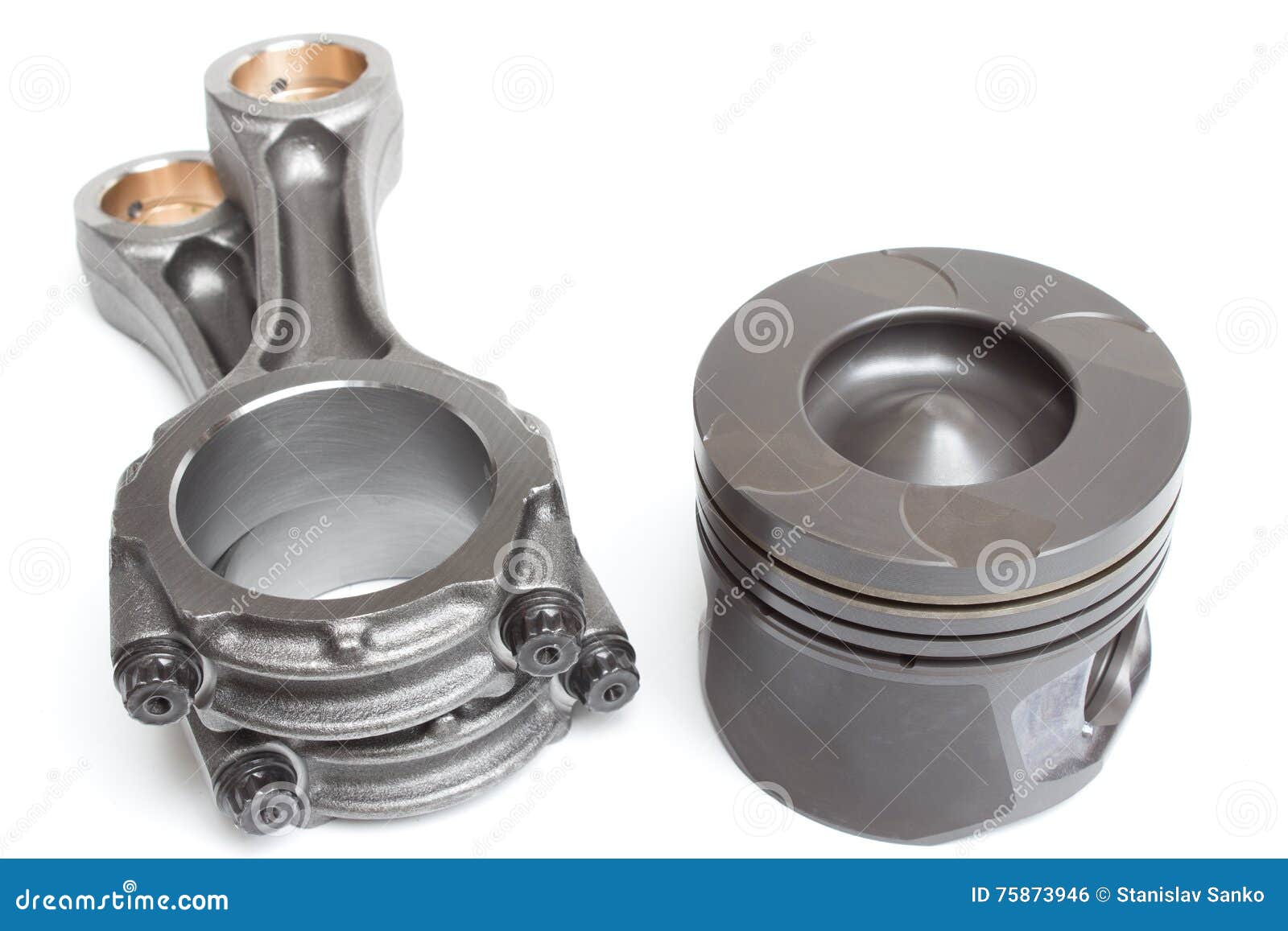 Pistons and Connecting Rods Stock Photo - Image of crankshaft, gear ...