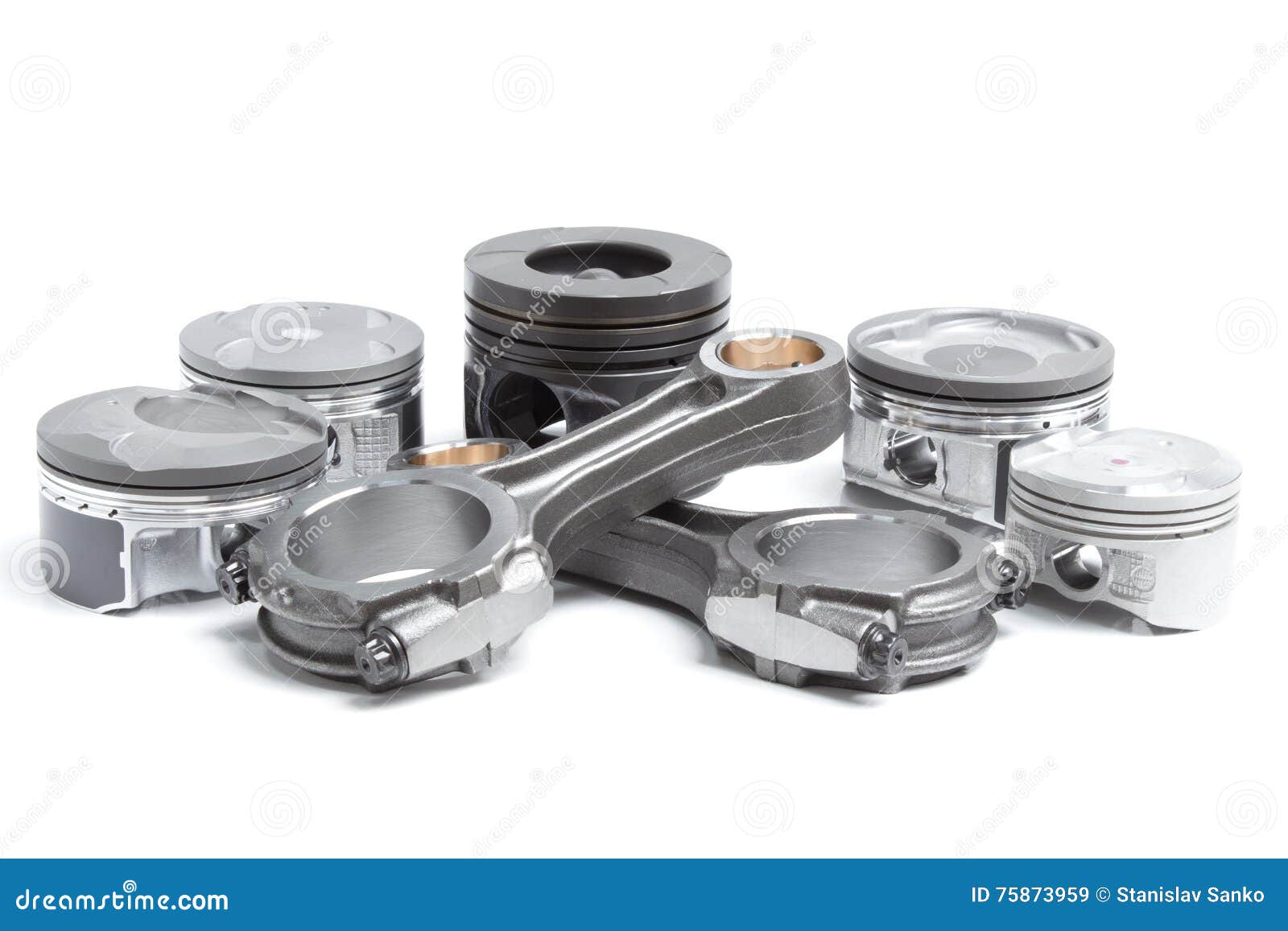 Pistons and Connecting Rods Stock Image - Image of detail, gear: 75873959