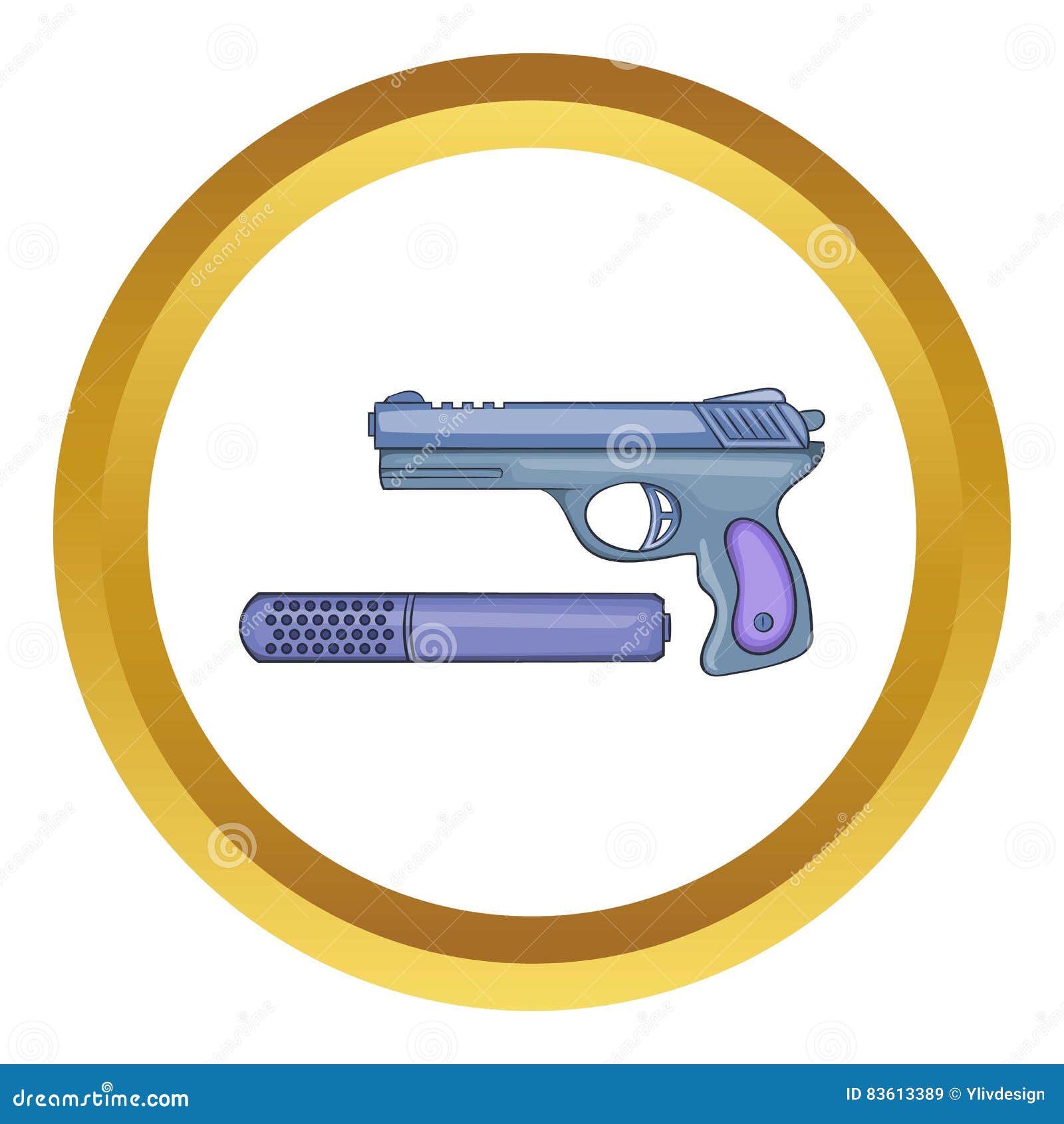 Pistool En Knalpot Vectorpictogram Vector Illustratie - Illustration of ...